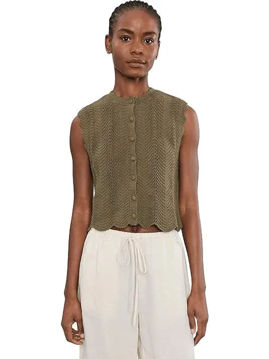 Madewell Kim Wavy Stitch Button Shell Vest - Navy