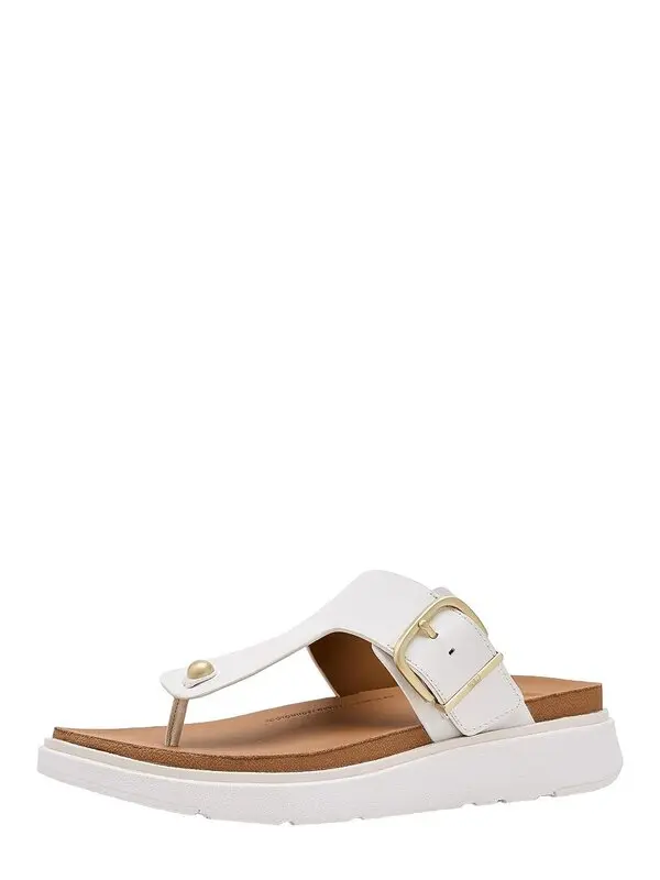 Fitflop Gen-ff Buckle Leather Toe-post Wedge Sandals - Pink