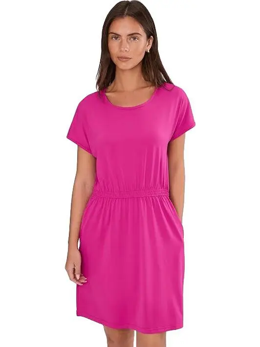 Columbia Short Sleeve Dress - Fuchsia