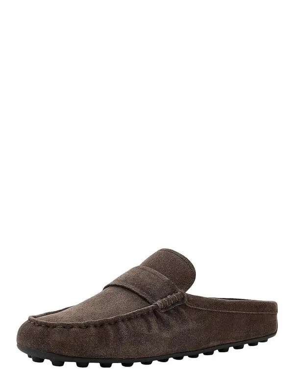 Vince Berkley Suede Driver Mule Flats - Brown