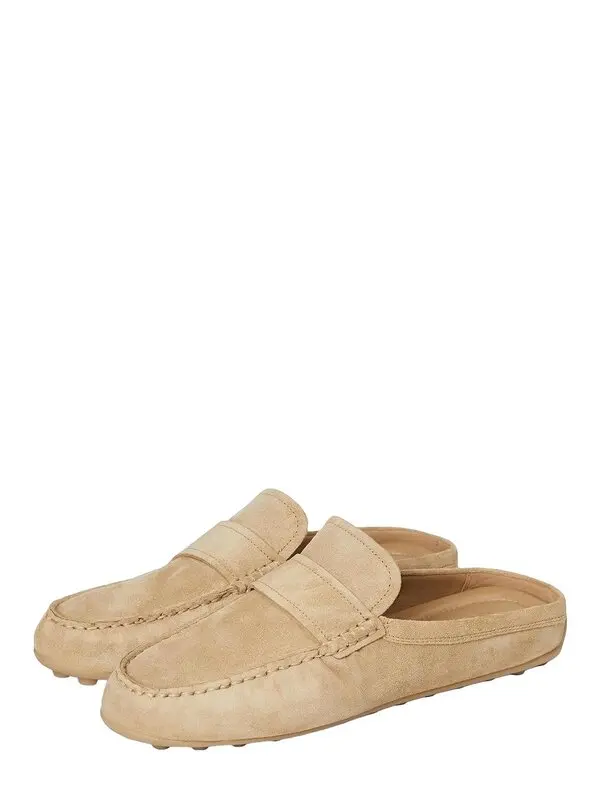 Vince Berkley Suede Driver Mule Flats - Taupe