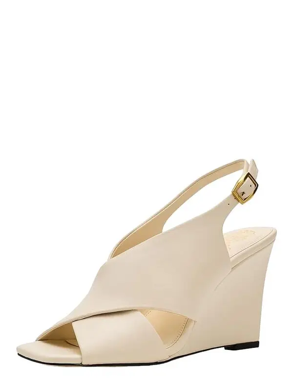 Vince Camuto Ameira Criss-cross Wedge Sandals - Beige