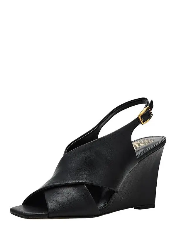 Vince Camuto Ameira Criss-cross Wedge Sandals - Black
