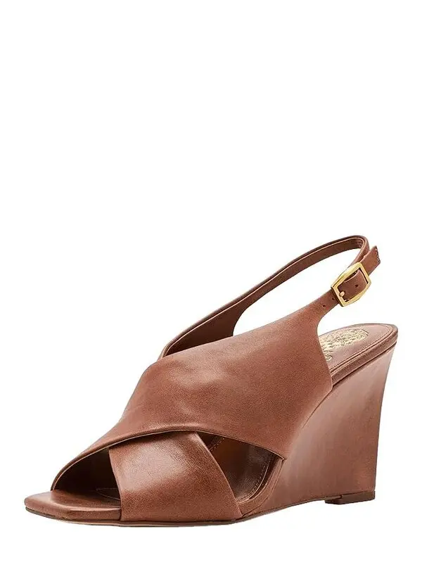 Vince Camuto Ameira Criss-cross Wedge Sandals - Brown