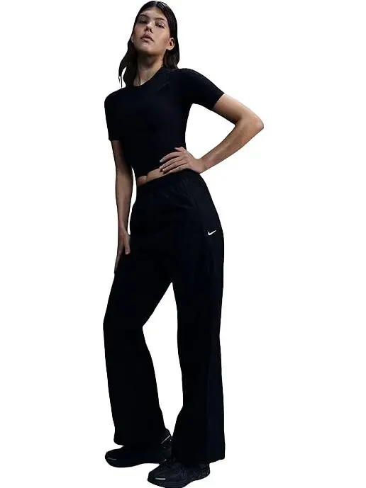Nike Windrunner High-waisted Woven Open-hem Pants - Black
