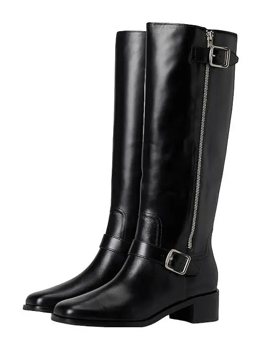 Vince Leighton Zip Tall Boots - Black
