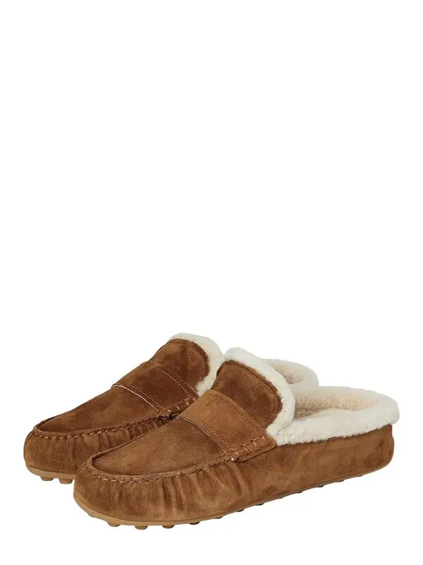 Vince Berkley Shearling Mule Clogs - Tan