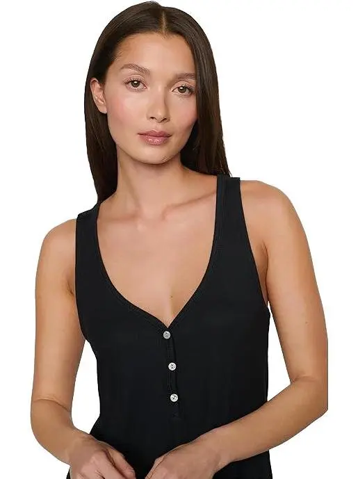 Eberjey Dream Rib V-neck Tank Pajama - Black