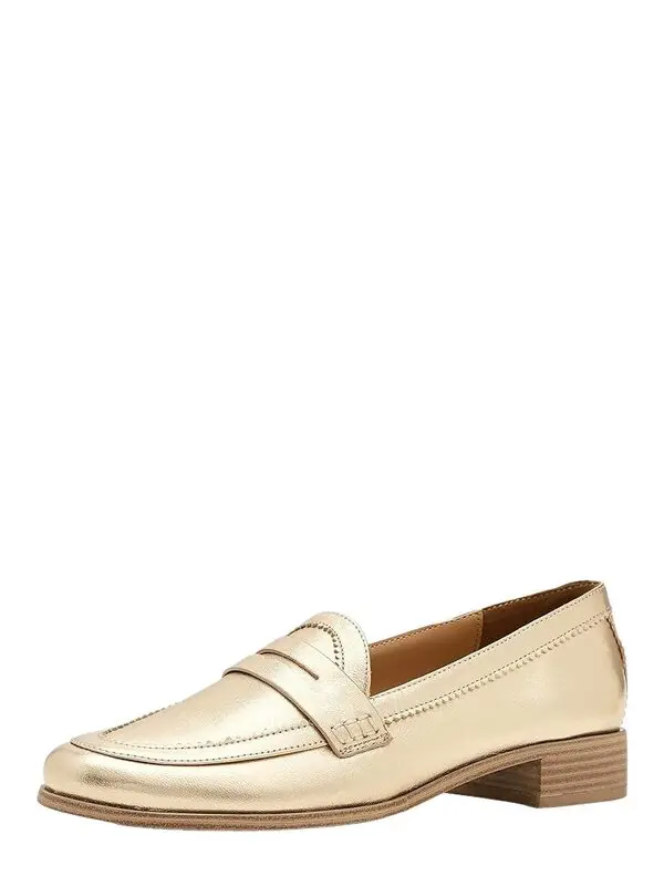 Vince Camuto Clarette Flat Penny Loafer Dress Shoes - Gold