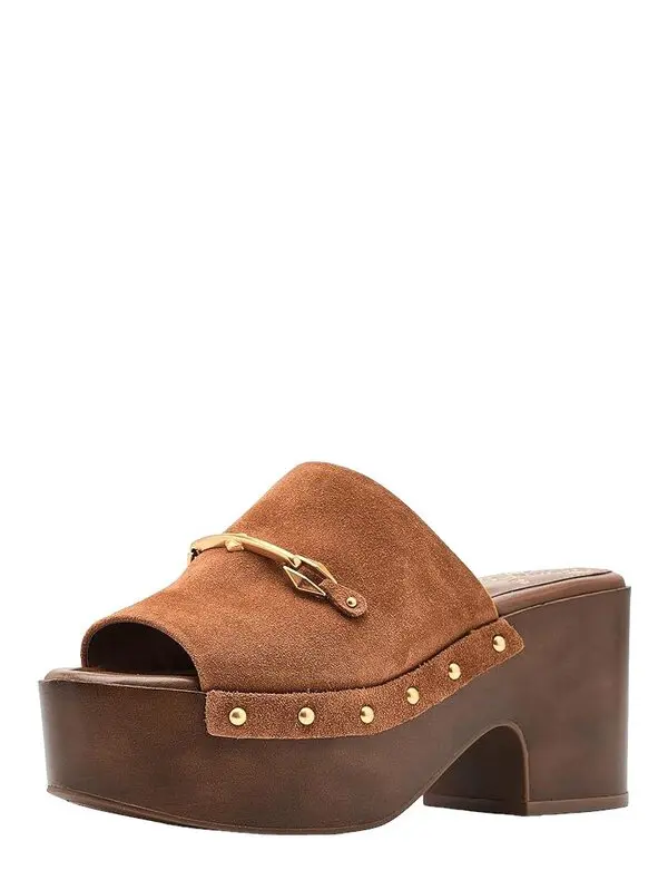 Vince Camuto Studded Platform Clogs - Brown