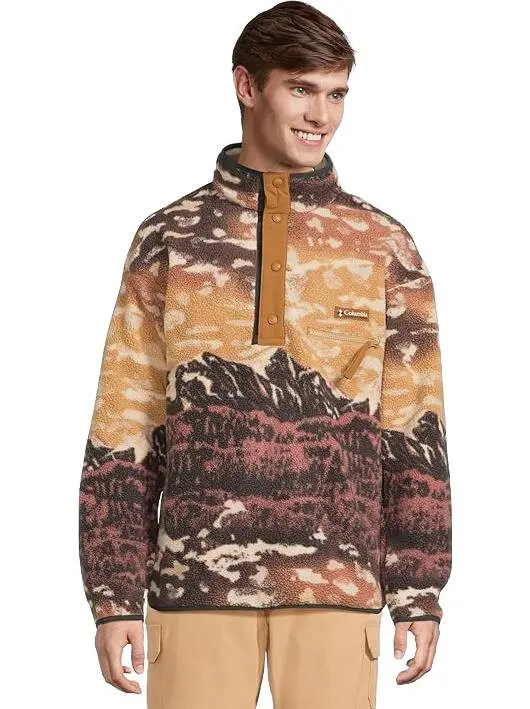 Columbia Printed Half Snap Fleece Jacket - Brown
