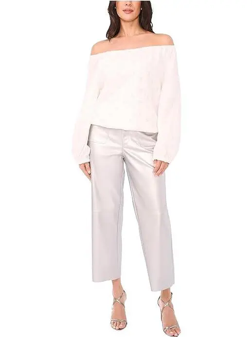 Vince Camuto Off The Shoulder Long Sleeve Blouse - White