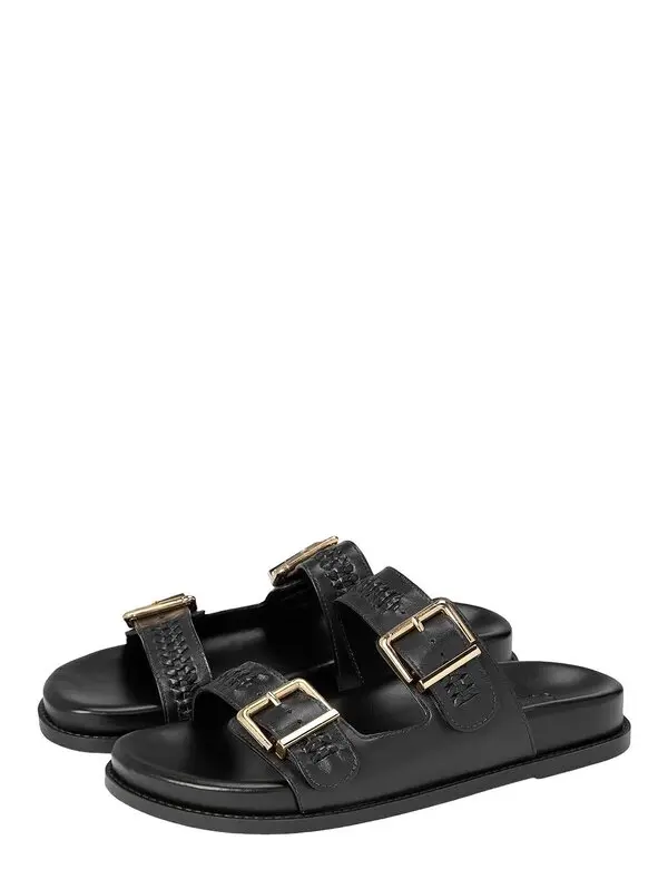 Schutz Blake Sporty Wedge Sandals - Black