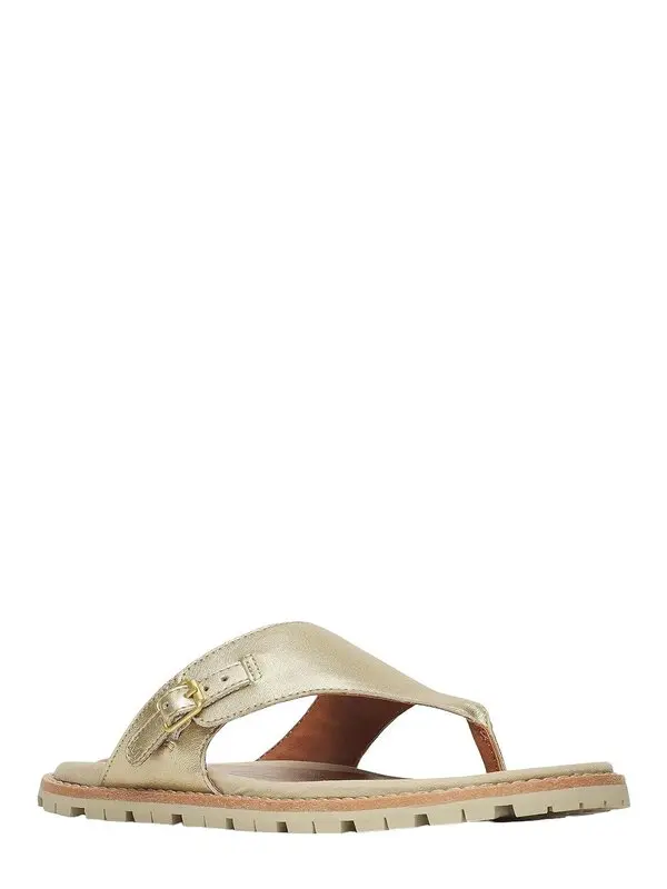 Merrell Haven Post Leather Slip-on Sandals - Beige