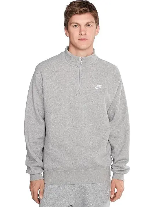 Nike Club Basket Ball Half-zip Top Sweatshirt - Gray