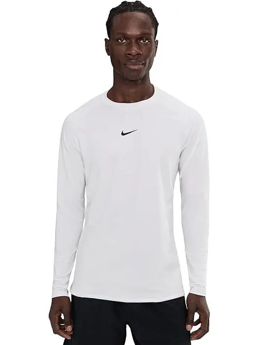 Nike Pro Warm Long Sleeve Crew Top - White