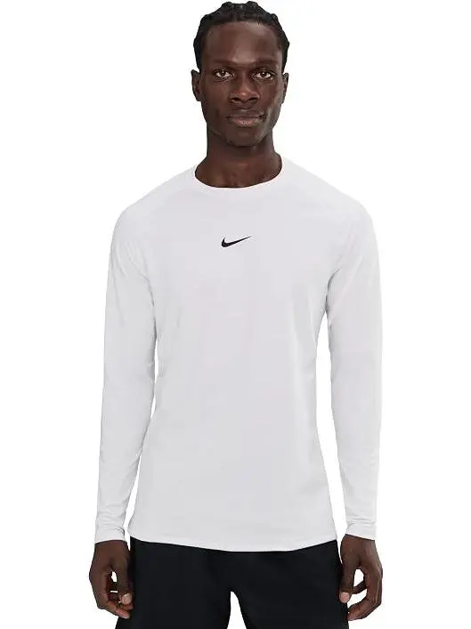 Nike Pro Warm Long Sleeve Crew Top - White/black