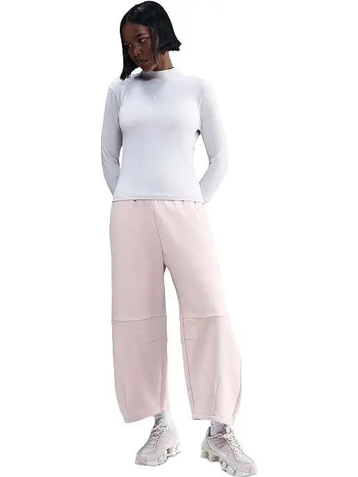 Nike Phoenix Fleece Barrel Leg Pants - Bone