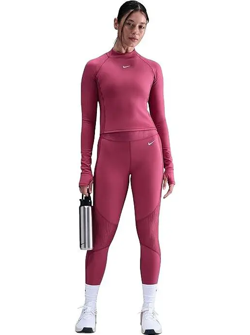 Nike Pro Dri-fit Warm Long Sleeve Graphic Top - Pink