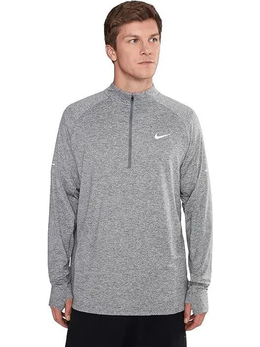 Nike Dri-fit 1/4-zip Running Top - Gray