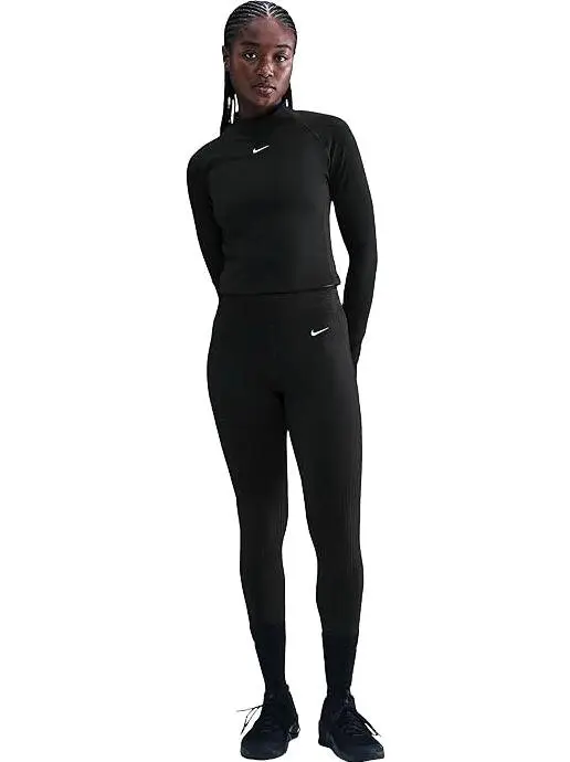Nike Pro Dri-fit Warm Sculpt High-rise Grid Graphic Tights - Black