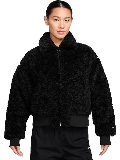 Nike Essential Fur Bomber Jacket - Black/sail
