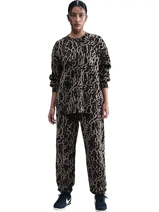Nike Phoenix Fleece High-rise Oversized All Over Print Pants - Animal Print
