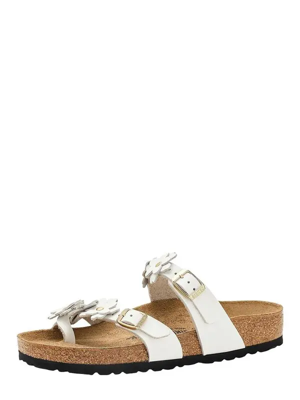 BIRKENSTOCK Mayari Flowers Leather Dress Sandals - White