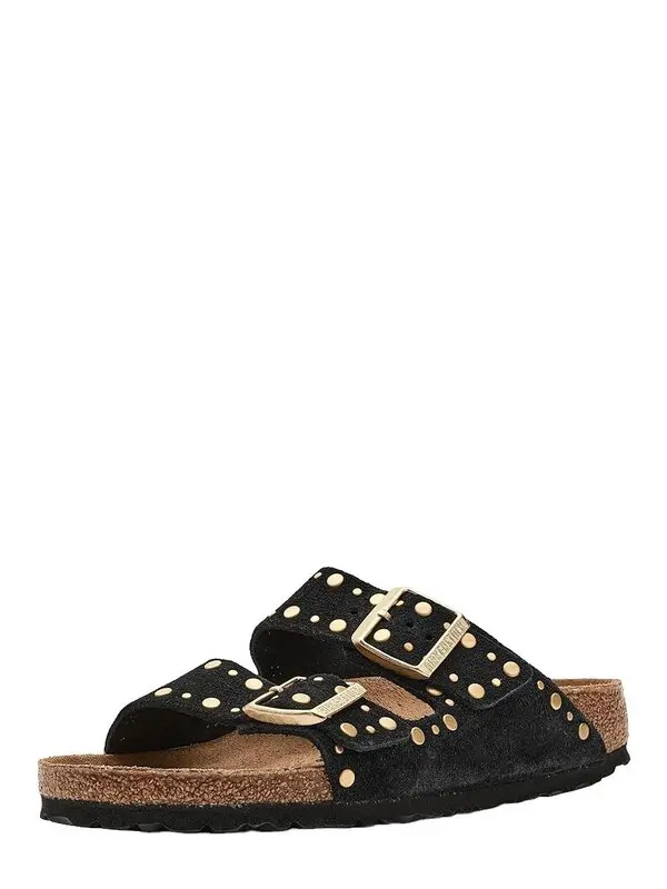 BIRKENSTOCK Arizona Rivets Suede Sandals - Black