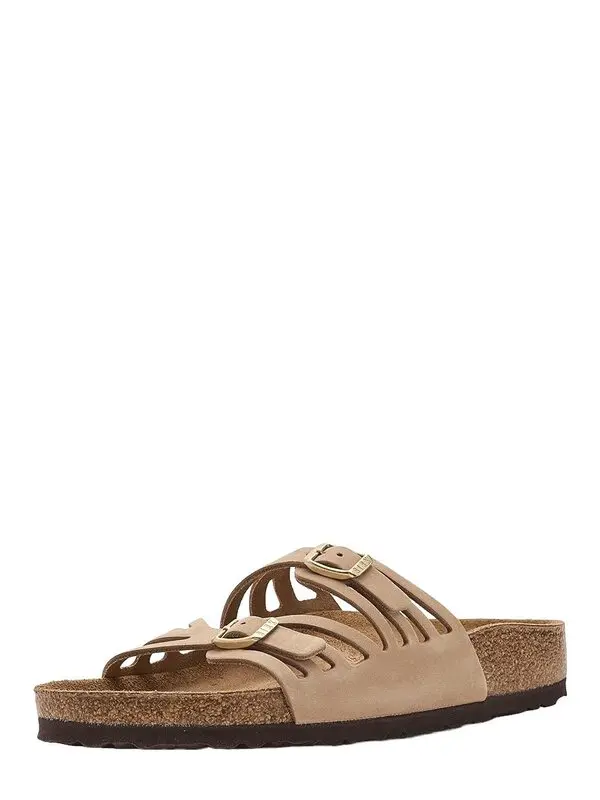 BIRKENSTOCK Granada Nubuck Leather Dress Sandals - Brown