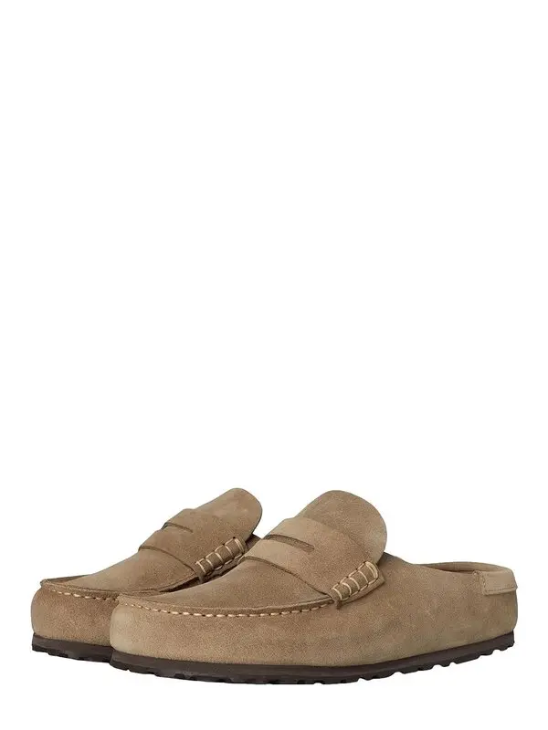 BIRKENSTOCK Naples Suede Mules - Taupe