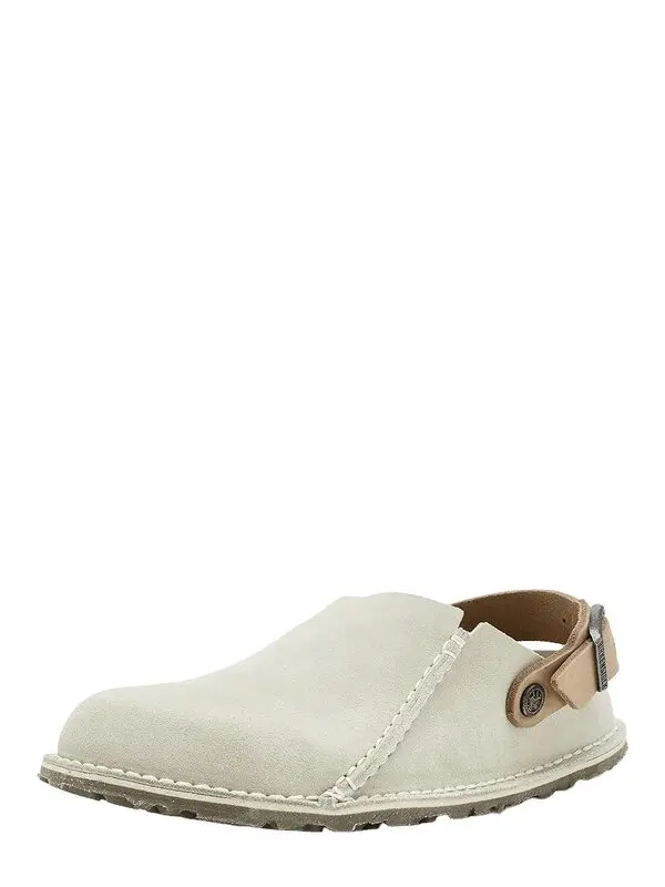 BIRKENSTOCK Lutry 365 Suede Clogs - Beige