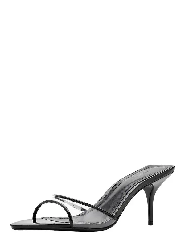 Schutz Elodie Vinyl Stiletto Sandals - Black