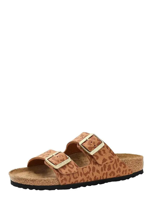 BIRKENSTOCK Arizona Leopard Print Slip-on Sandals - Brown