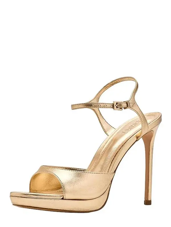Schutz Scarlett Platform Sandals With Ankle Strap And Buckle Closure - Multi