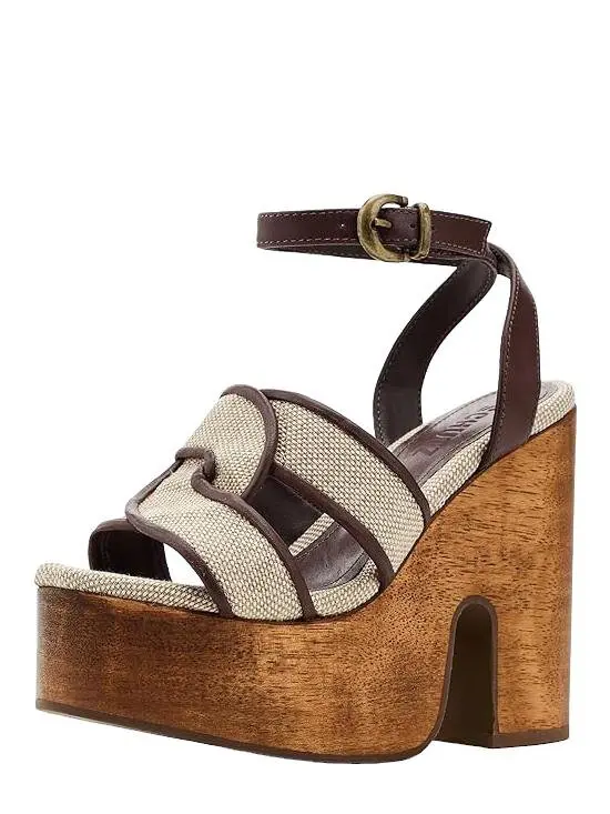 Schutz Rita High Platform Sandals - Bone