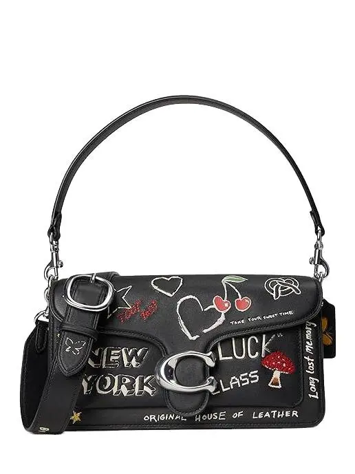 COACH Tabby Shoulder Bag 26 With Sketch Print - Black