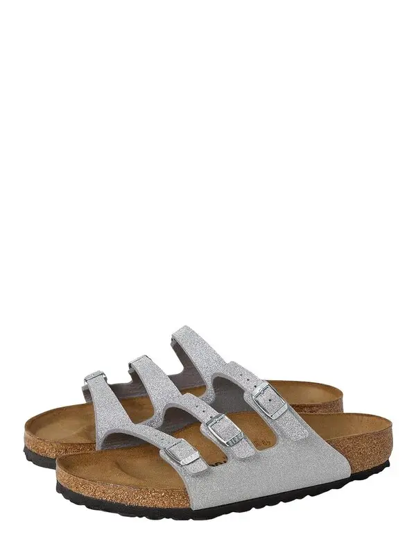 BIRKENSTOCK Florida Shiny Glitter Dress Sandals - Silver