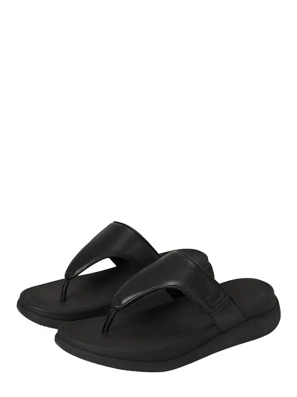 Fitflop F-mode Go Adjustable Flatform Toe-post Sandals - Black