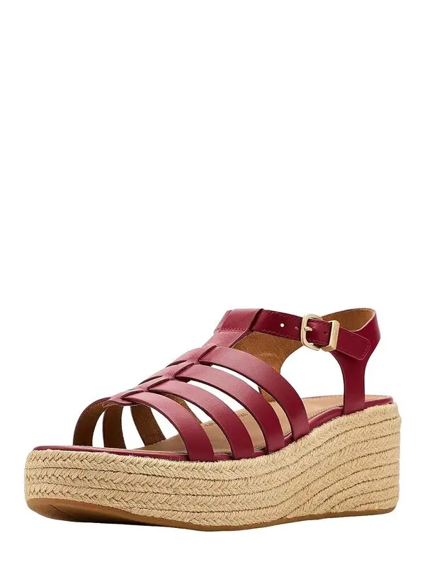 Fitflop Platfforms Espadrille Fisherman Wedge Sandals - Red