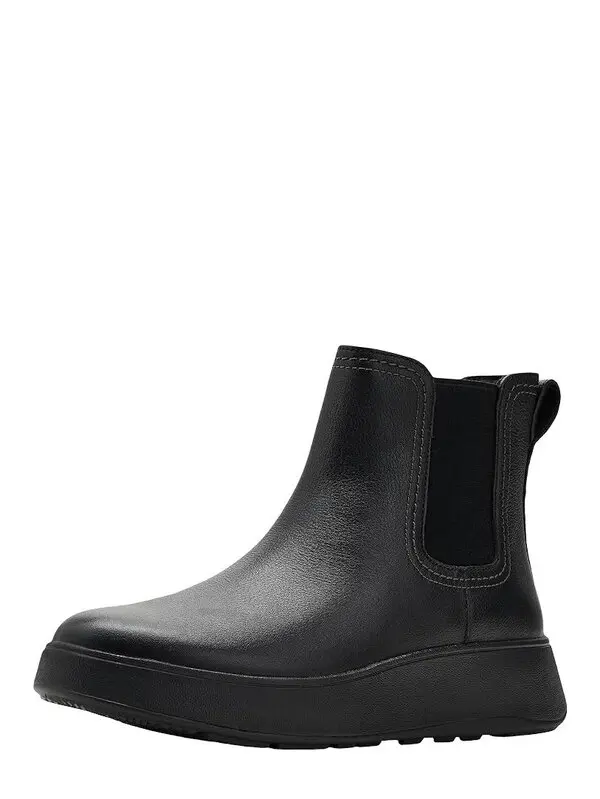 Fitflop F-mode Stitch Warm Tumbled-leather Chelsea Boots - Black