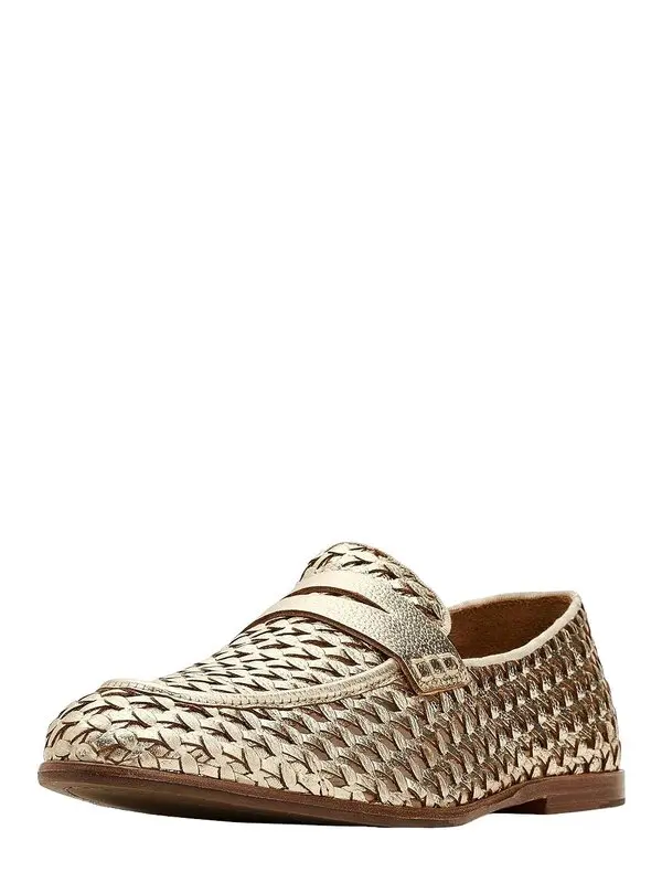 THE FRYE COMPANY Faith Woven Loafers - Gold