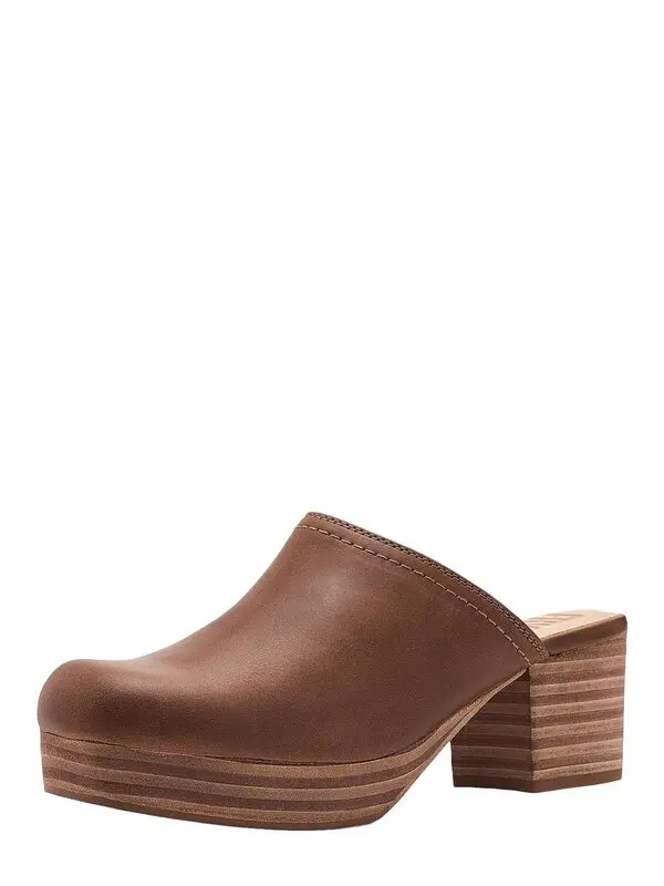 THE FRYE COMPANY Campus Clogs With Block Heel - Saddle