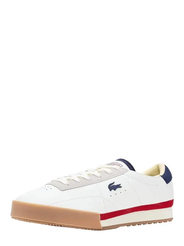 Lacoste Aura Leather Sneakers - White/navy/red