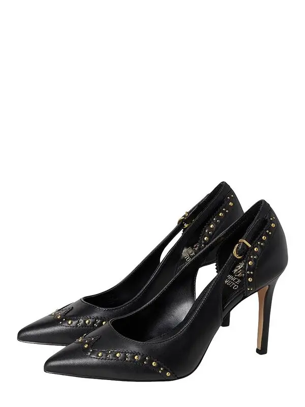 Vince Camuto Hally Studded Cut-out Pump Shoes - Black