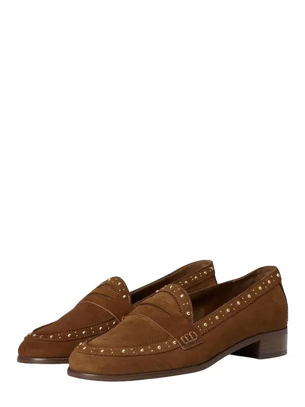 Vince Camuto Camdyn Studded Flat Loafer - Brown