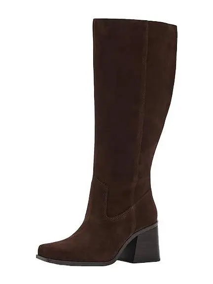 Vince Camuto Sangeti Wide Calf Stacked Heel Knee High Boot - Brown
