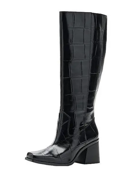 Vince Camuto Sangeti Knee High Stacked Heel Boots - Black