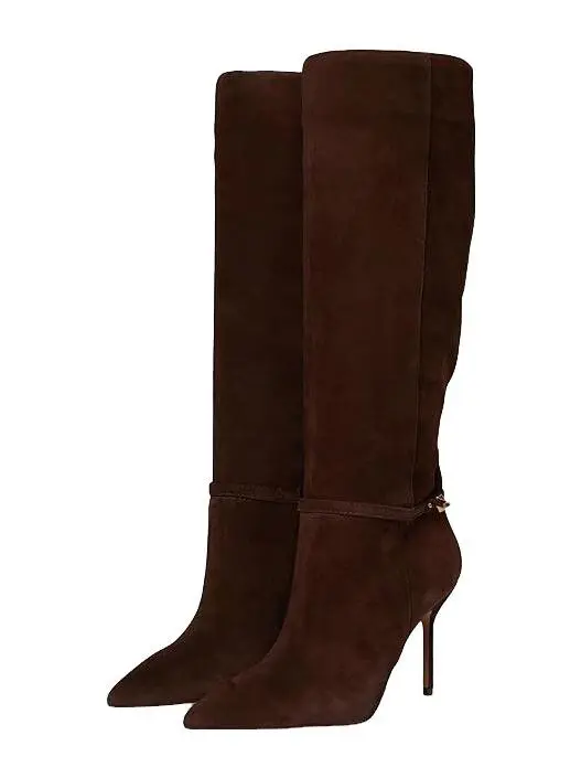 Vince Camuto Mirtha Knee High Stiletto Boots With Ankle Detail - Brown