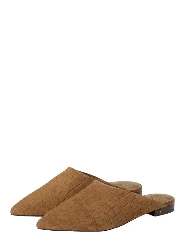 Vince Camuto Arlette Slip-on Flat Mule With Pointed Toe - Beige